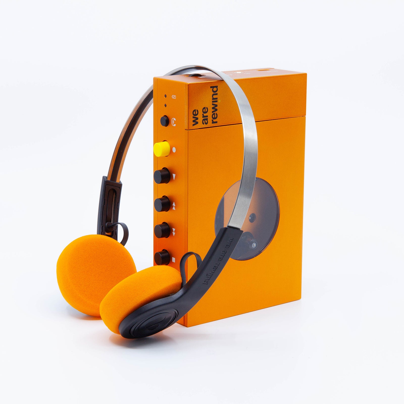 Orange Cassette Player + Wireless Headphones
