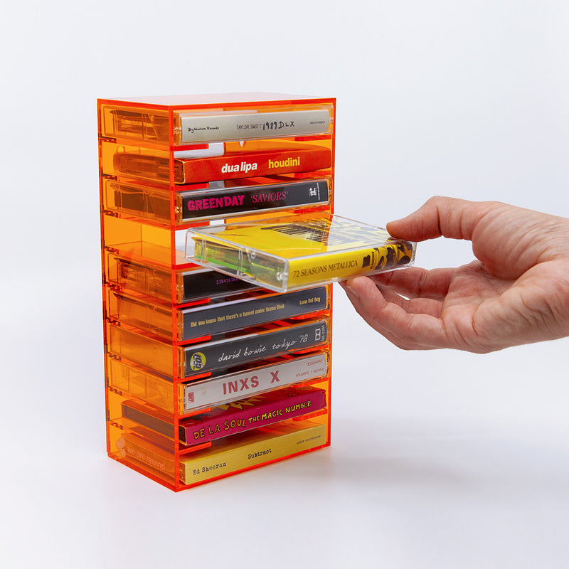 Orange Cassette Tape Rack